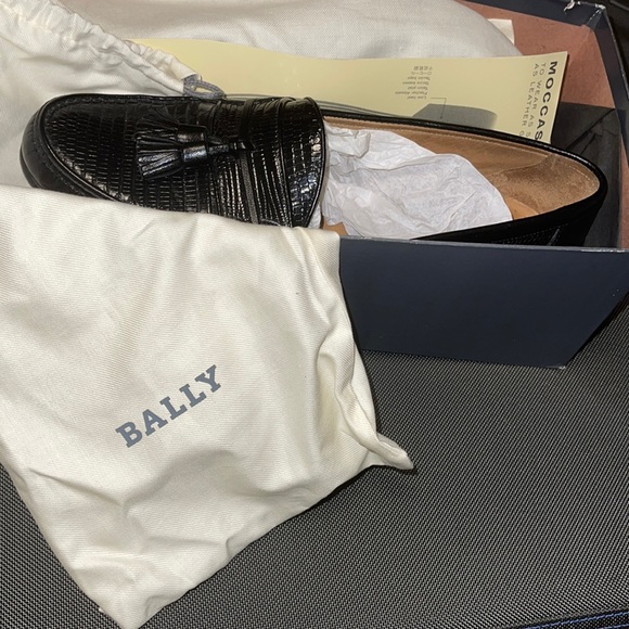 Bally | Shoes | Bally Nappa Lizard Moccasin Loafers Mens 95 | Poshmark